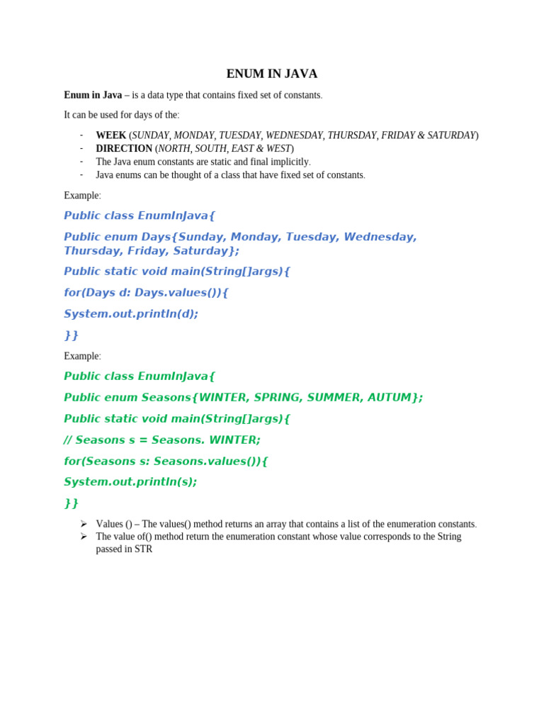 Understanding Enums in Java | PDF | Computers
