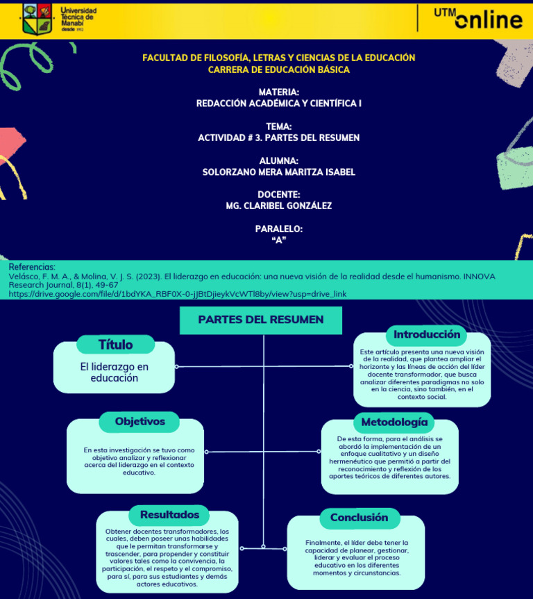 Actividad # 3. Partes Del Resumen | PDF | Liderazgo | Maestros