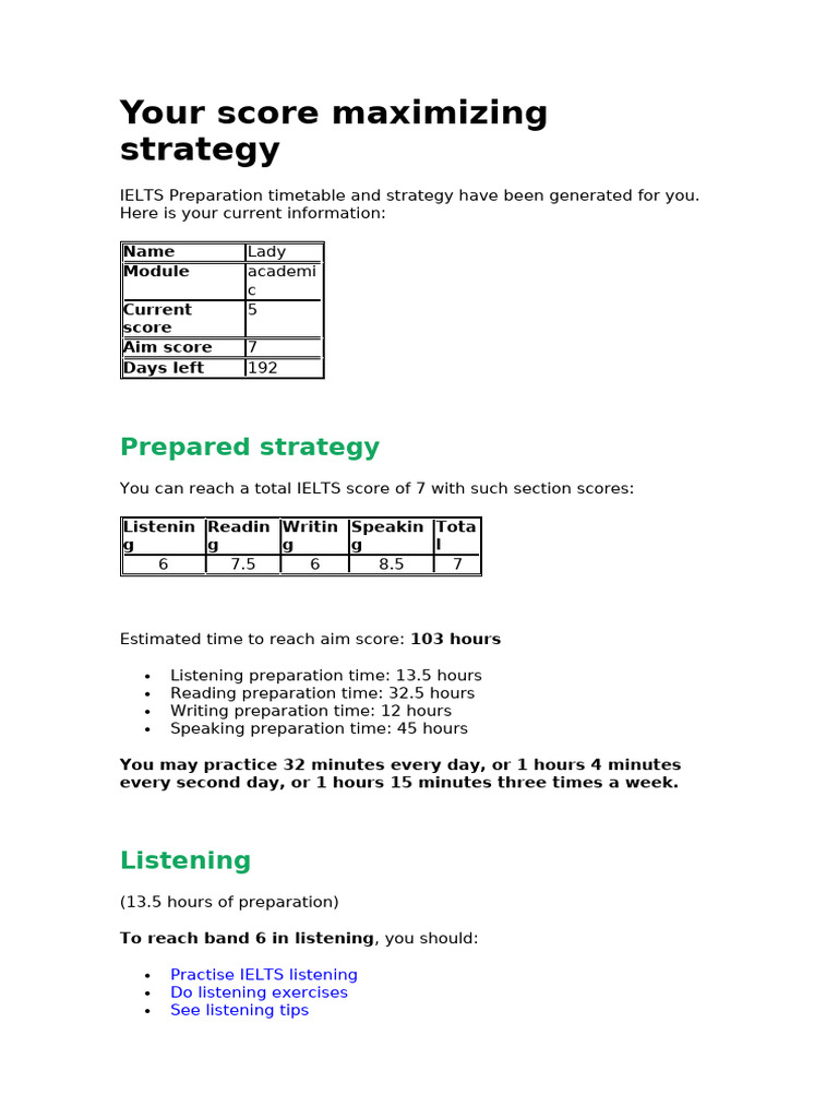 IELTS Score Improvement Strategy Guide | PDF