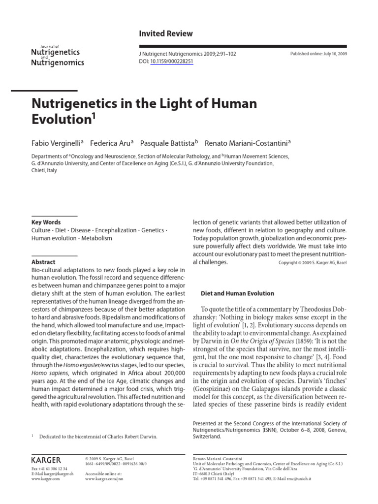nutrigenetics | PDF | Homo | Human Evolution