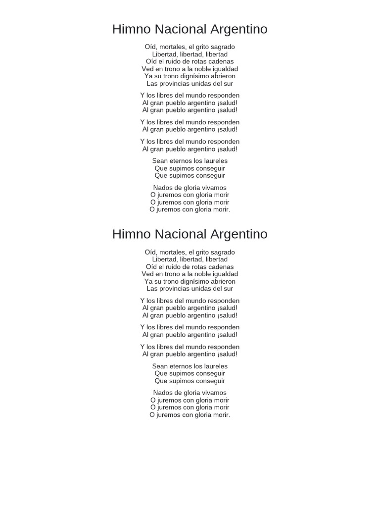 Himno Nacional Argentino | PDF