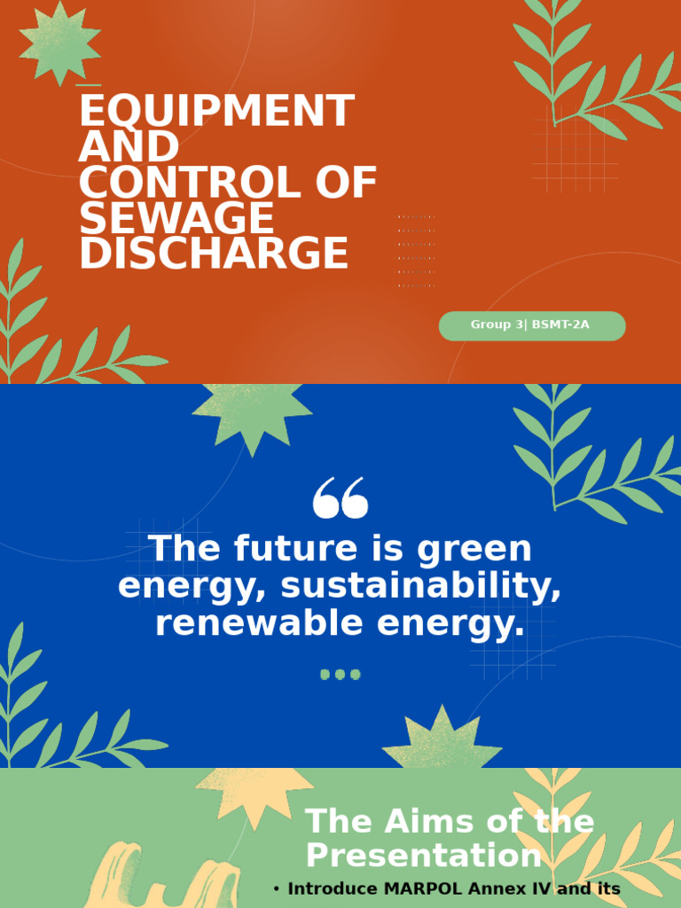GROUP 3 (MAR ENV) Equipment and Control of Sewage Discharge | PDF | Sewage Treatment | Sewage