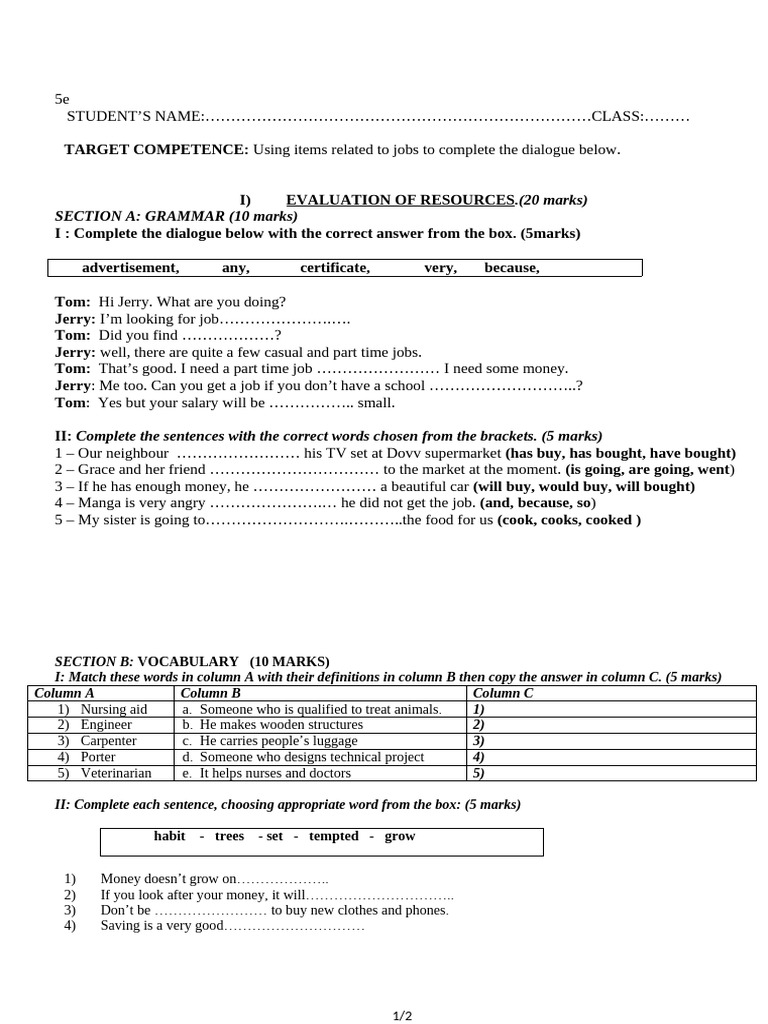 Anglais 5e, 2nd Seq | PDF | Language Arts & Discipline | Art