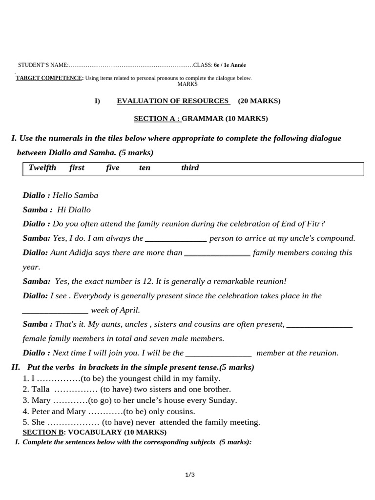Anglais 6e, 2nd Seq | PDF | Syntax | Languages
