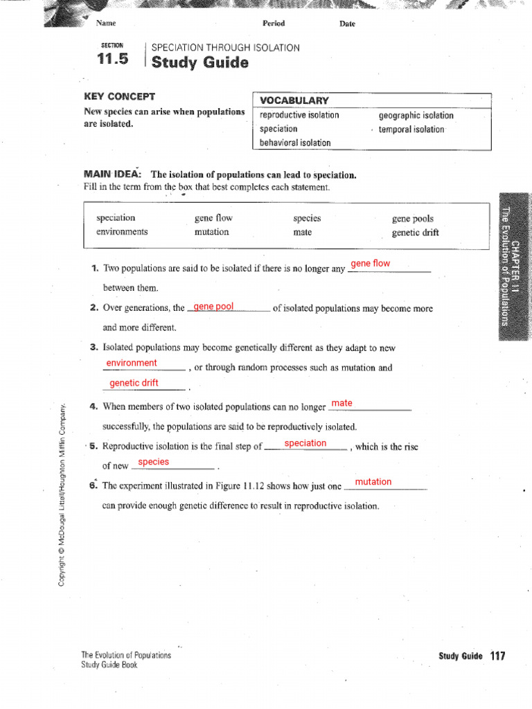 Kami Export - Bio Workbook 11-5 | PDF | Species | Evolution