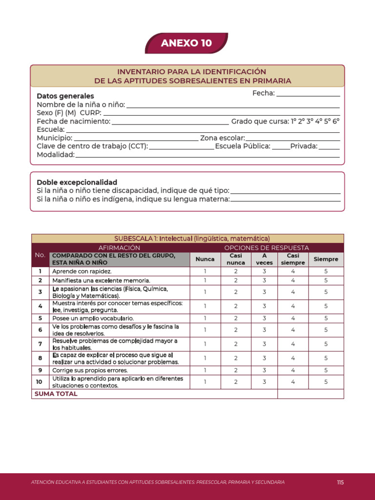 ANEXO 10. INVENTARIO | PDF | Educación de la primera infancia | Ritmo