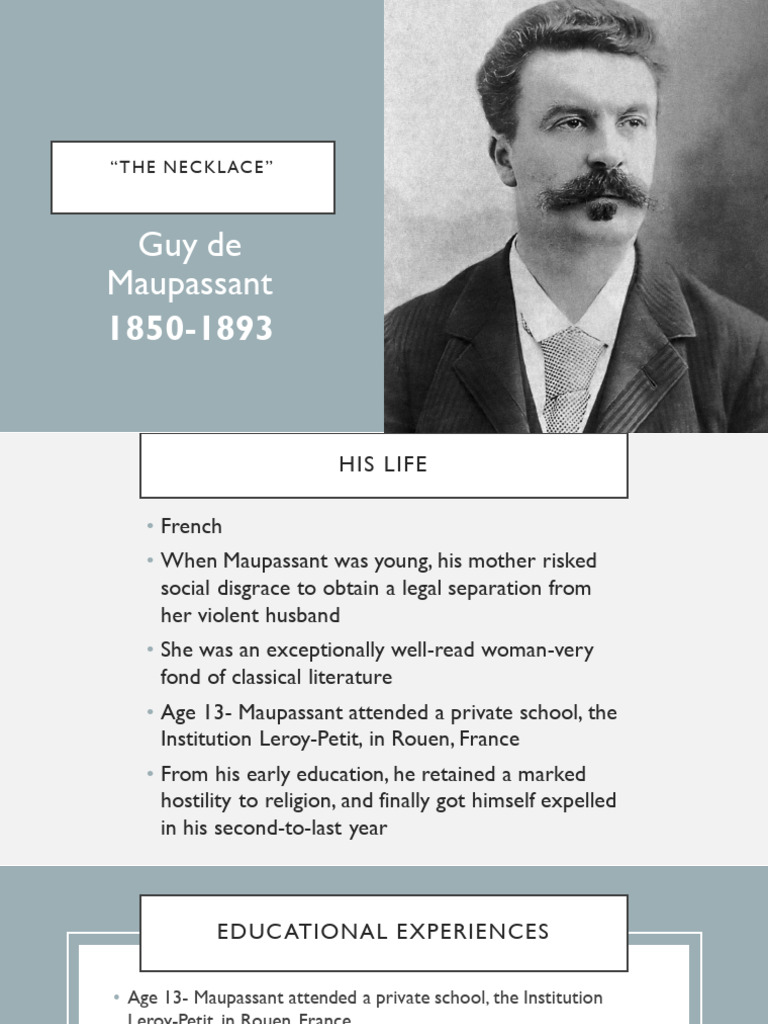 Guy de Maupassant - The Necklace | PDF | Guy De Maupassant