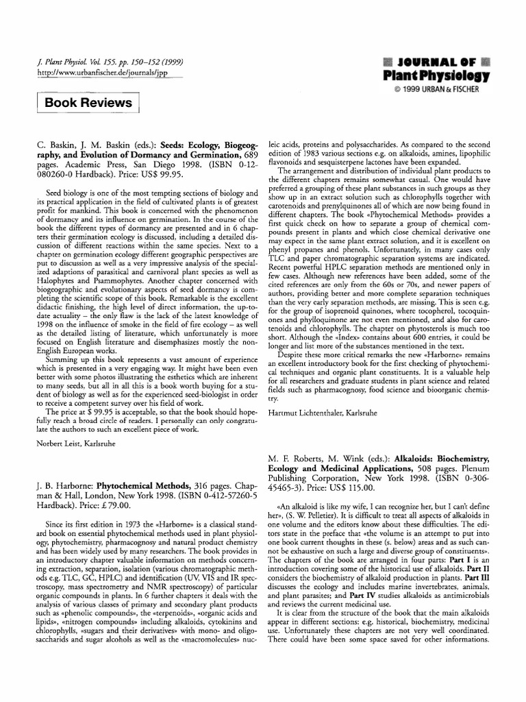 Phytochemical Methods (1998) | PDF | Alkaloid | Plants