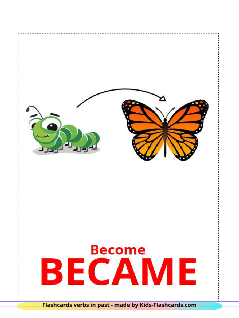 Flashcards Verbs in Past 1 A4 | PDF