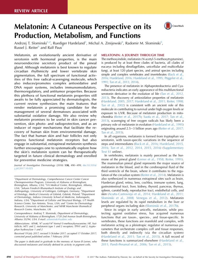 Melatonin | PDF | Mitochondrion | Reactive Oxygen Species
