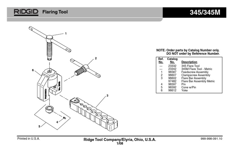345 Flare Tool Parts Catalog | PDF