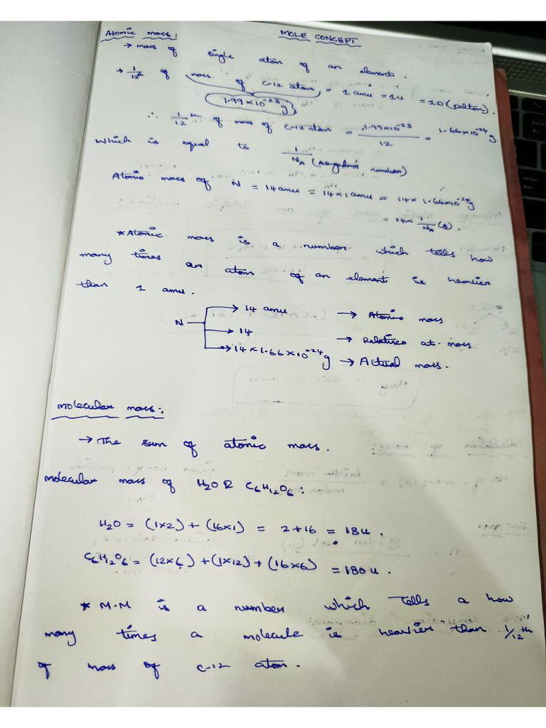 Mole Concept Handwritten Notes | PDF