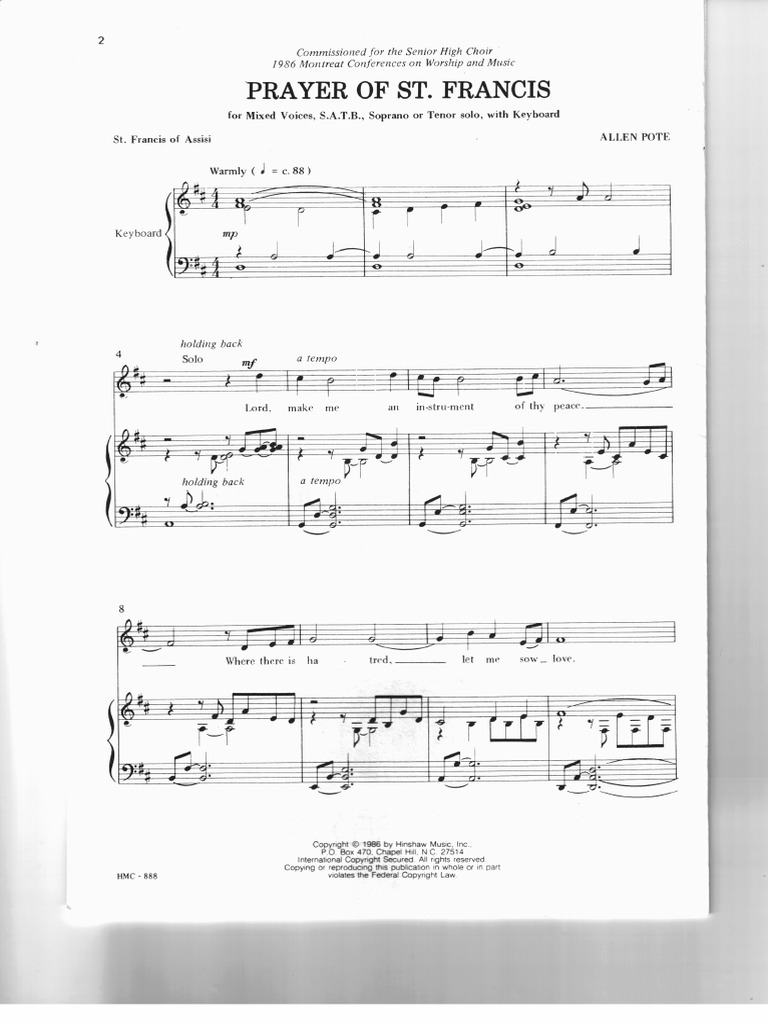 Prayer of St. Francis | PDF