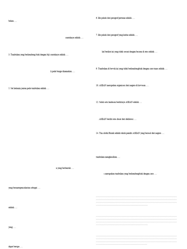 Evaluasi Tema 1 Subtema 1 | PDF