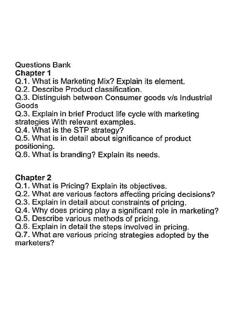 Marketing Mix - QB+Case Studies | PDF