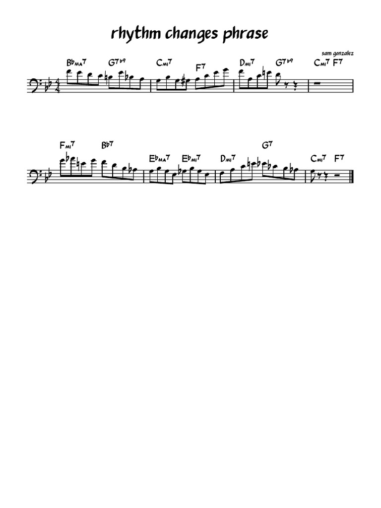 Rhythm Changes Phrase | PDF