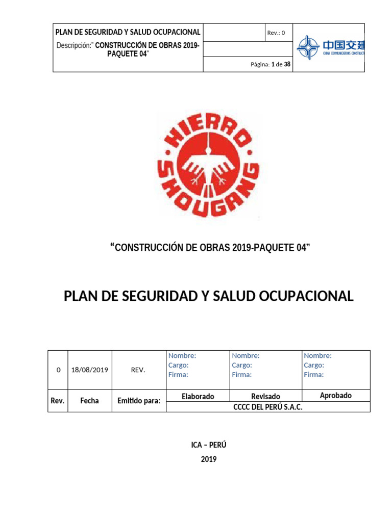 Plan de Sso | PDF | Seguridad y salud ocupacional | Calidad (comercial)