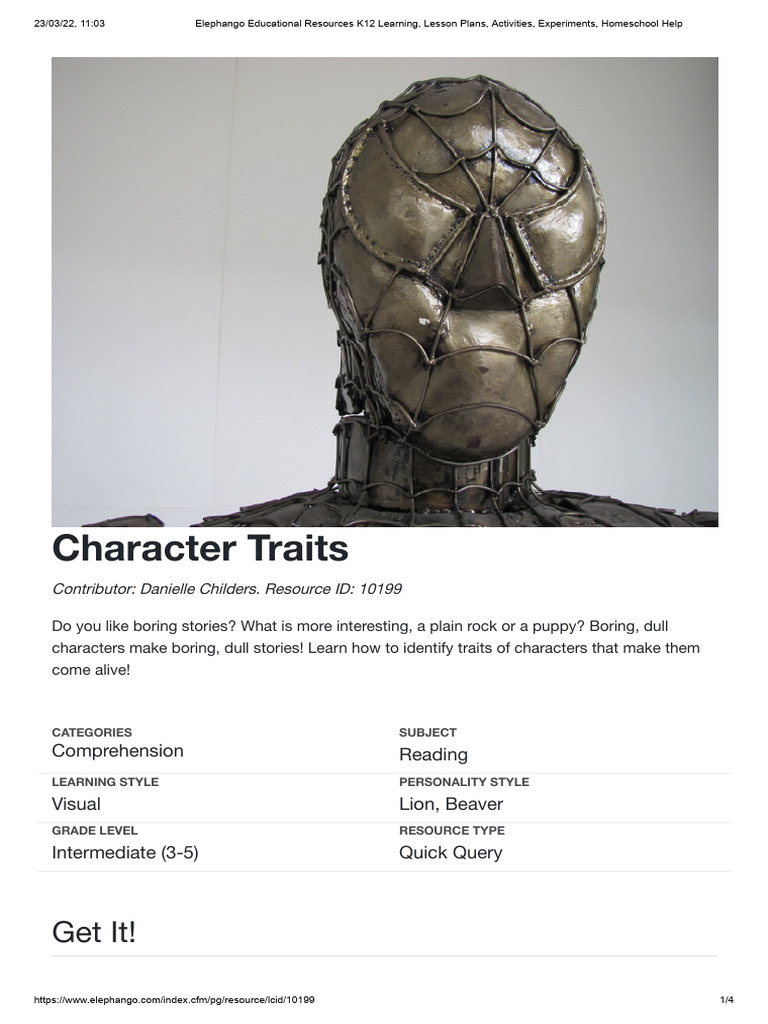 Character Traits | PDF | Spider Man