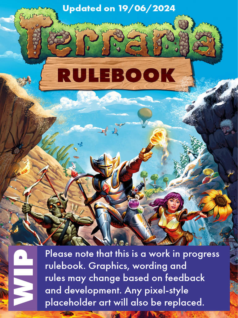 Terraria The Board Game Rulebook WIP Uploaded 19062024 | PDF