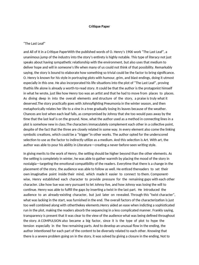 Critique Paper-WPS Office | PDF