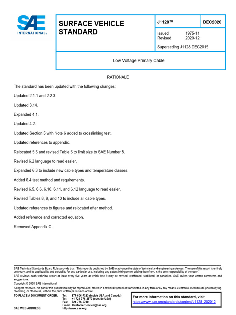 Sae J1128-2020 | PDF | Electrical Conductor | Wire