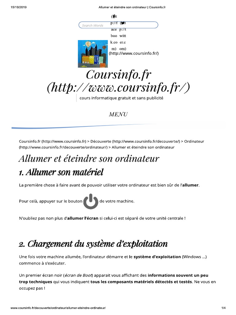 Allumer Et Éteindre Son Ordinateur | PDF