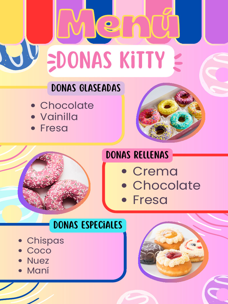 Menu Restaurante de Donas Llamativo Rosa Pastel - 20240903 - 112857 ...