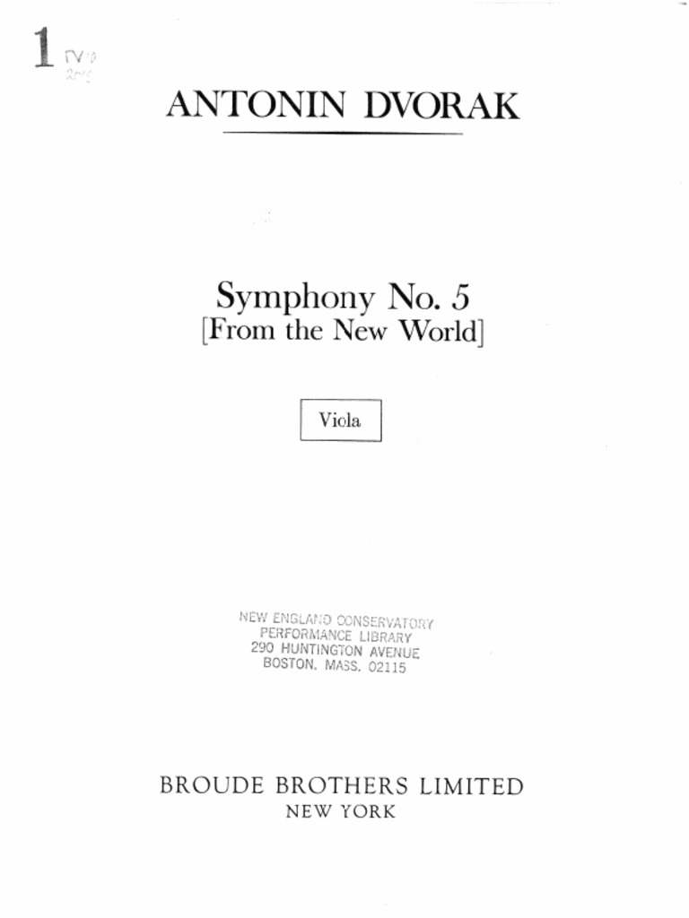 Dvorak Symphonyno9 Vla | PDF