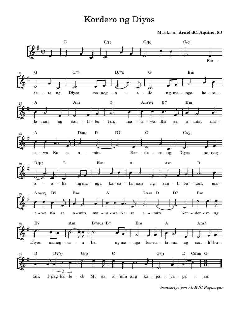 Kordero - NG - Diyos by Arnel DC Aquino 1 | PDF