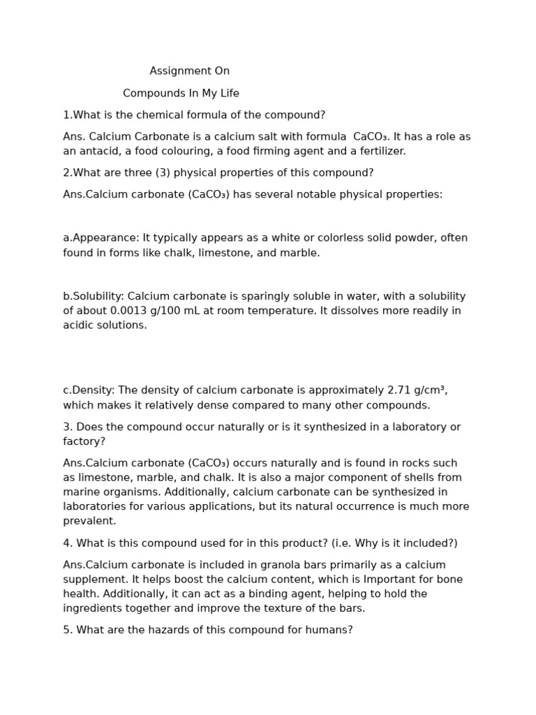 Compunds Assignment | PDF | Cooking, Food & Wine | Wellness