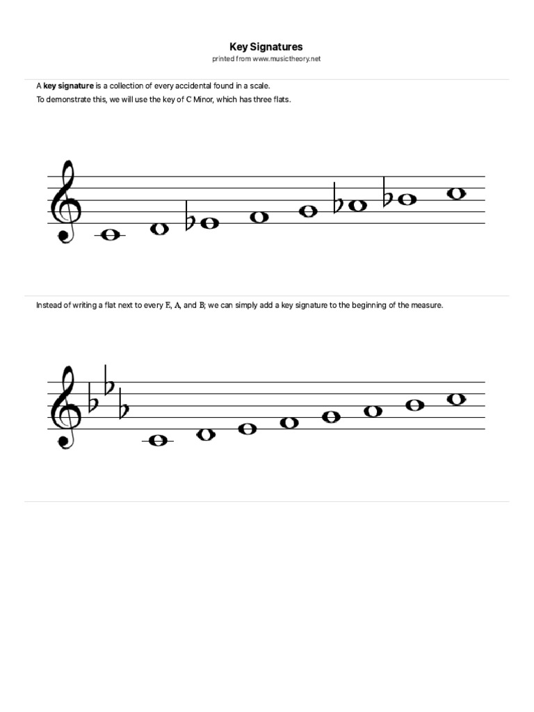 Key Signatures Explained | PDF | Language Arts & Discipline | Teaching ...