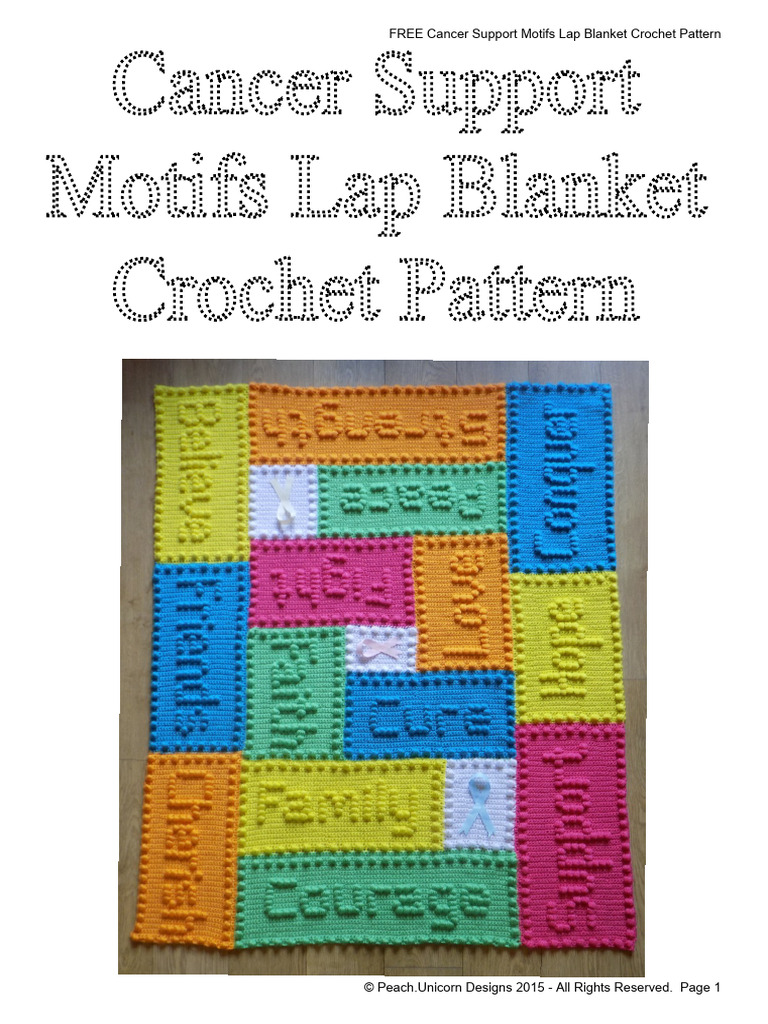 Cancer Support Motifs Lap Blanket | PDF | Crochet | Yarn