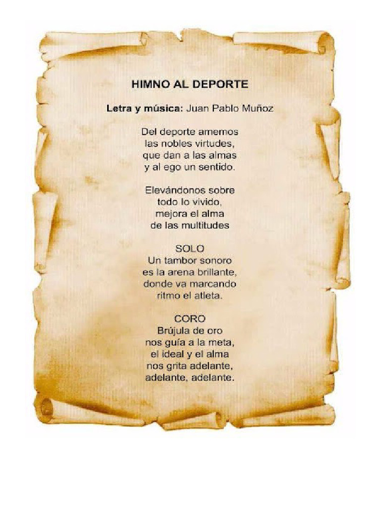 Letra Del Himno Al Deporte | PDF