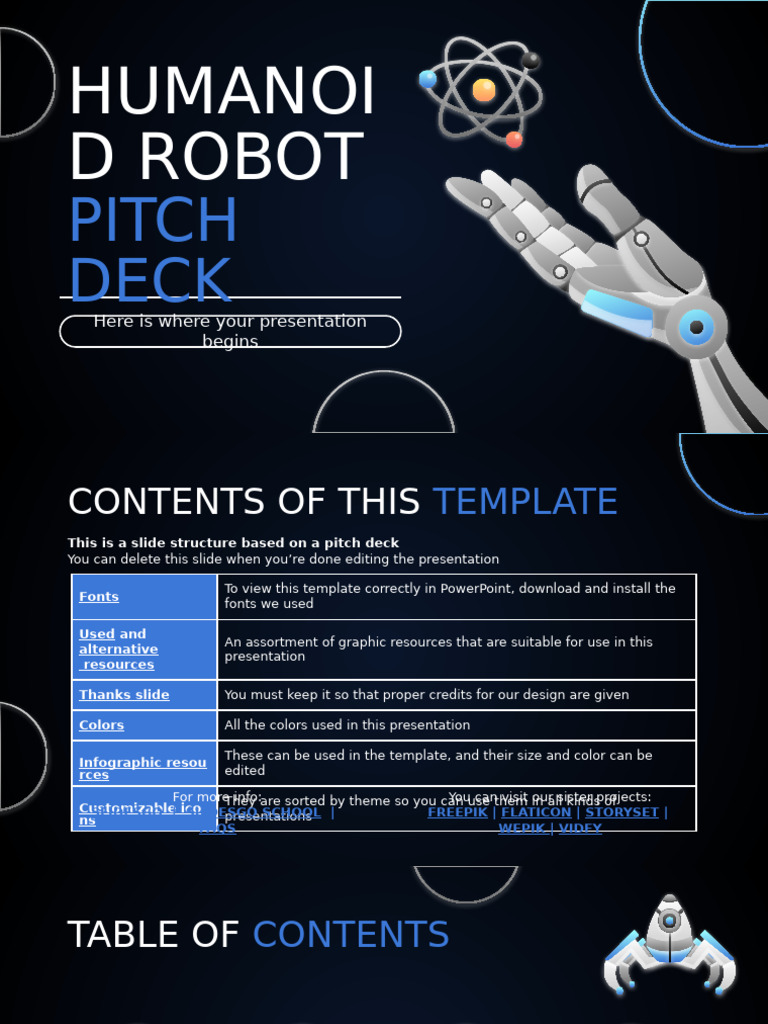 Humanoid Robot Pitch Deck by Slidesgo | PDF | Planets | Solar System