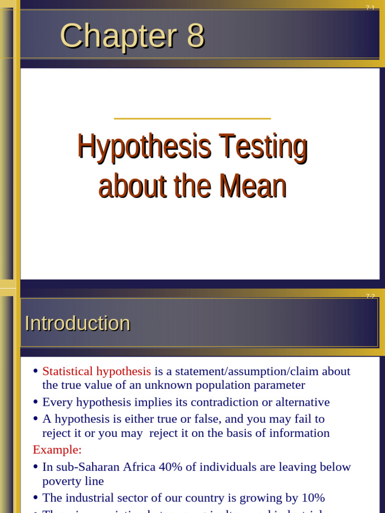 Hypotesis Testing | PDF | Statistical Hypothesis Testing | Hypothesis