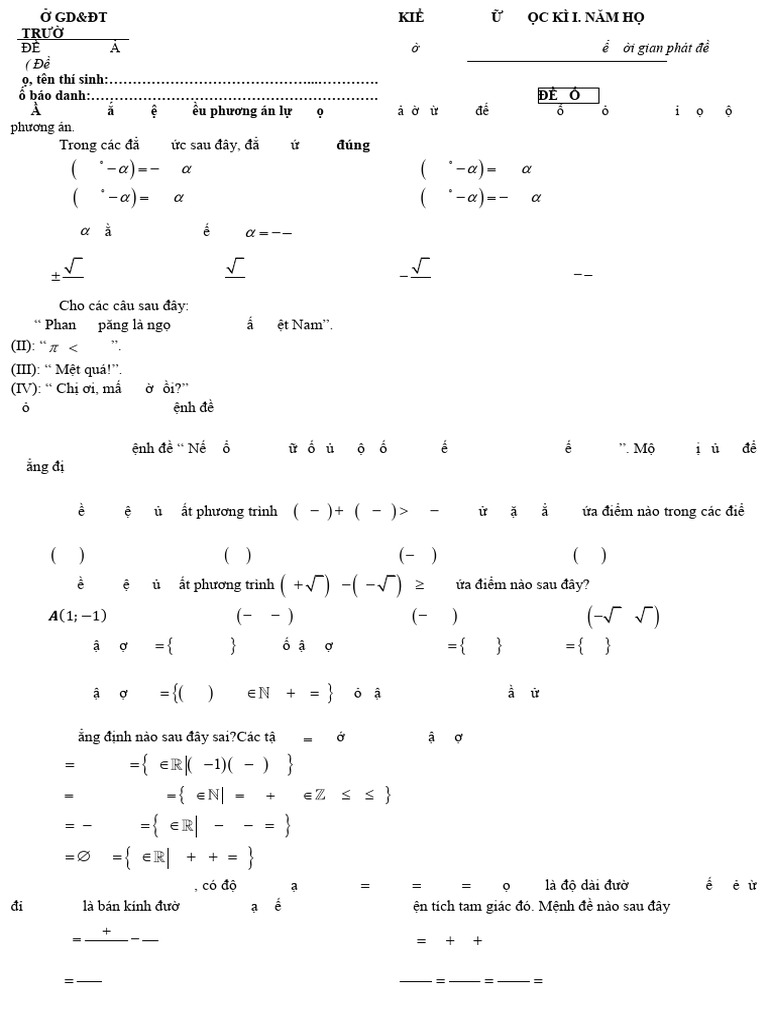 Toán Đề 5 GK1 | PDF