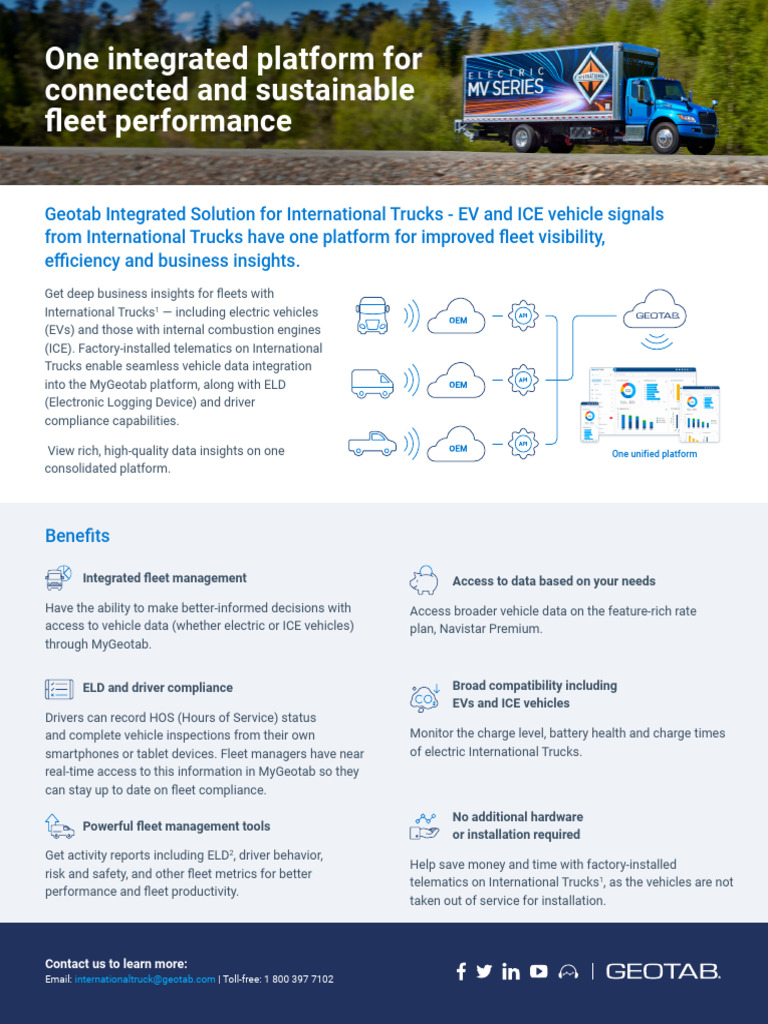 Geotab Integrated Solution For International Trucks (EV, ICE Signals) - Brochure (Web) (PUB ...