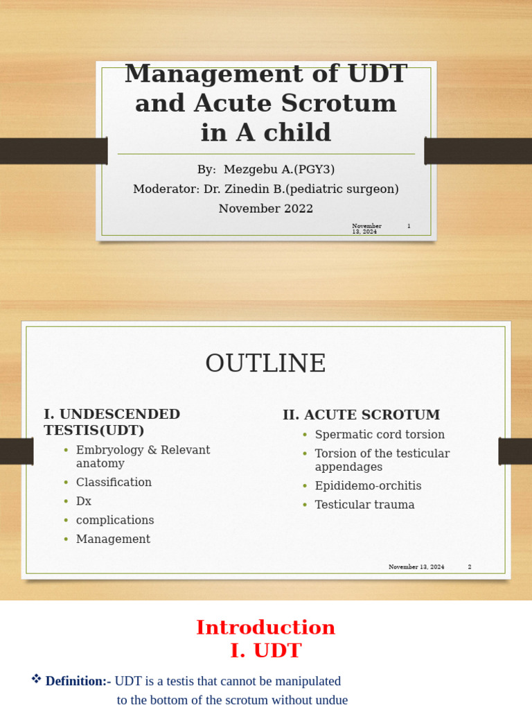 UDT Management and Surgery in Children | PDF | Testicle | Clinical Medicine