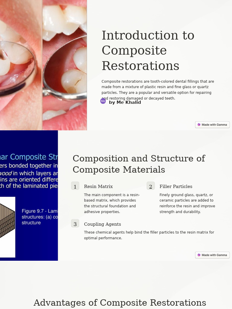 Introduction To Composite Restorations | PDF | Dental Composite | Materials