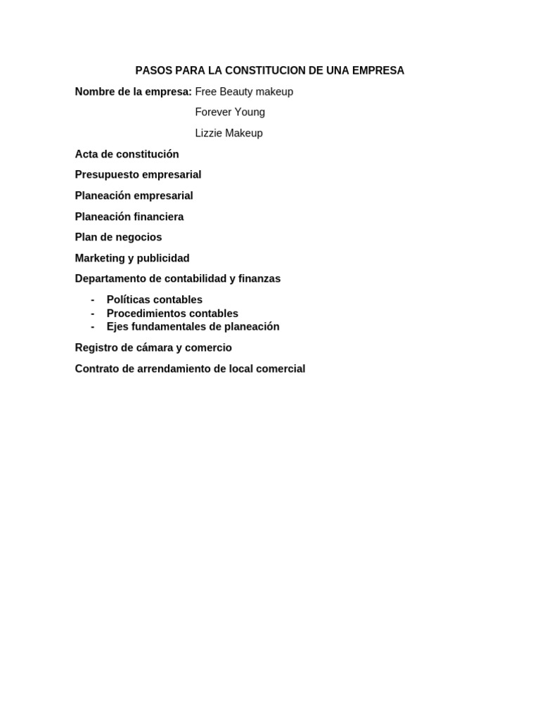 Pasos para La Constitucion de Una Empresa | PDF