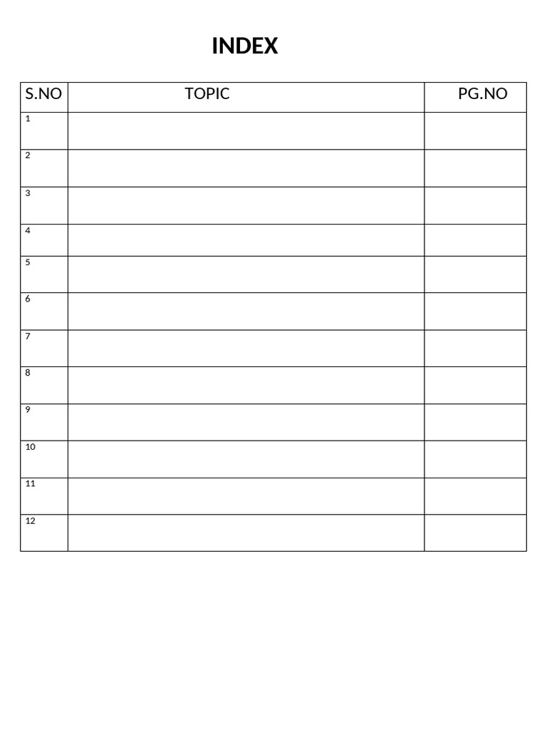 Index For Case Study | PDF
