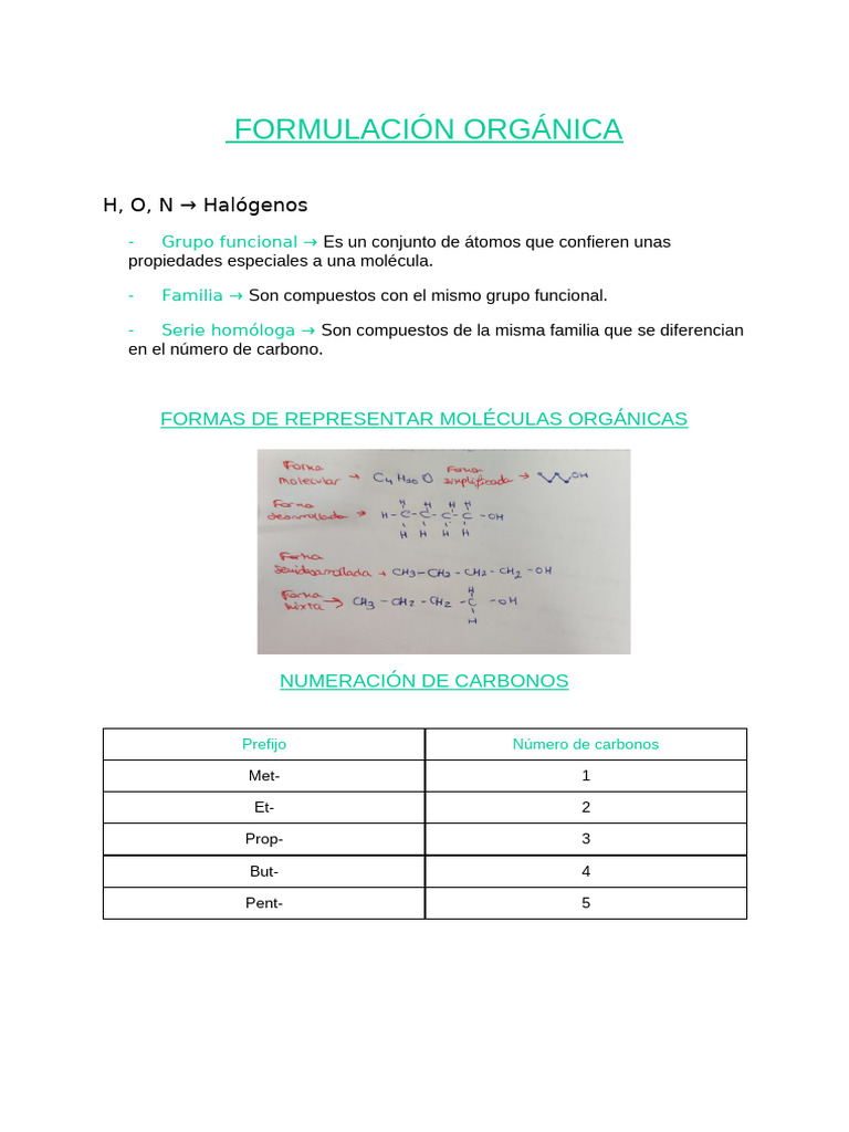 Formulación Orgánica | PDF