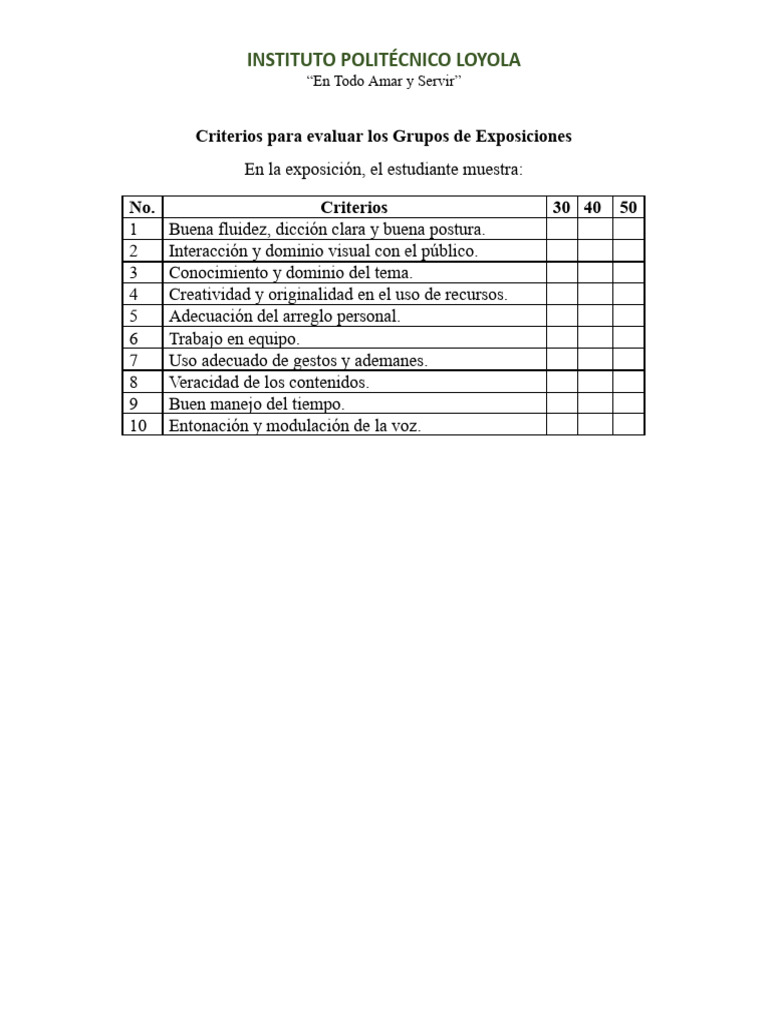 Criterios para Evaluar Los Grupos de Exposiciones | PDF