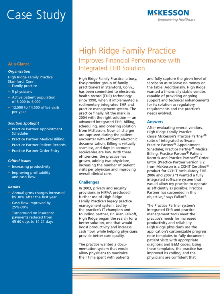 Case Study: High Ridge Family Practice | PDF | Electronic Health Record ...