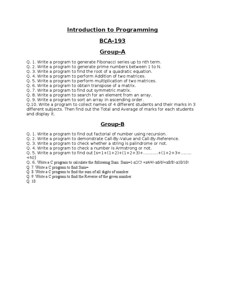 Introduction To Programming | PDF