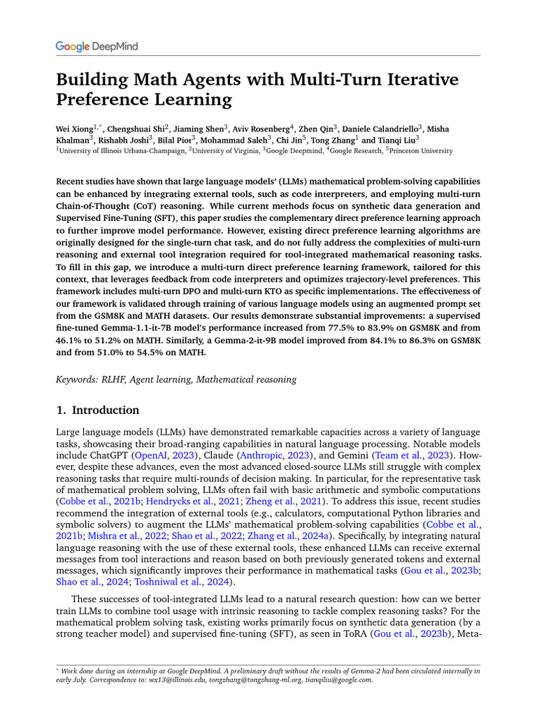Building Math Agents With Multi-Turn Iterative | PDF | Applied Mathematics