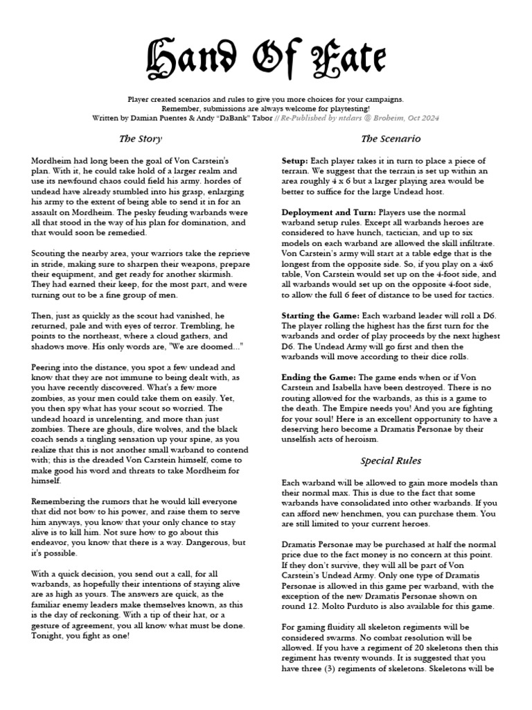 Hand of Fate | PDF