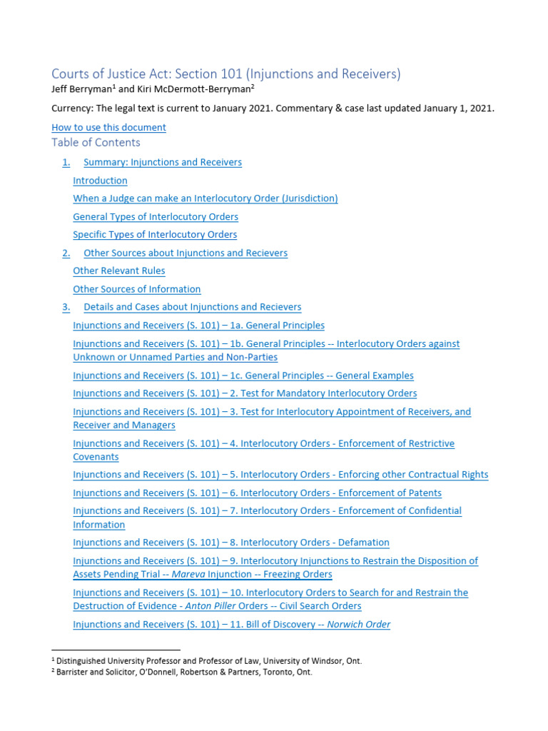 Courts of Justice Act Injunctions | PDF | Injunction | Lawsuit