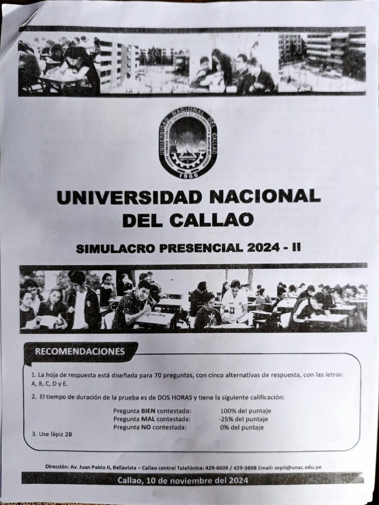 Simulacro Ii - Unac | PDF | Matemáticas