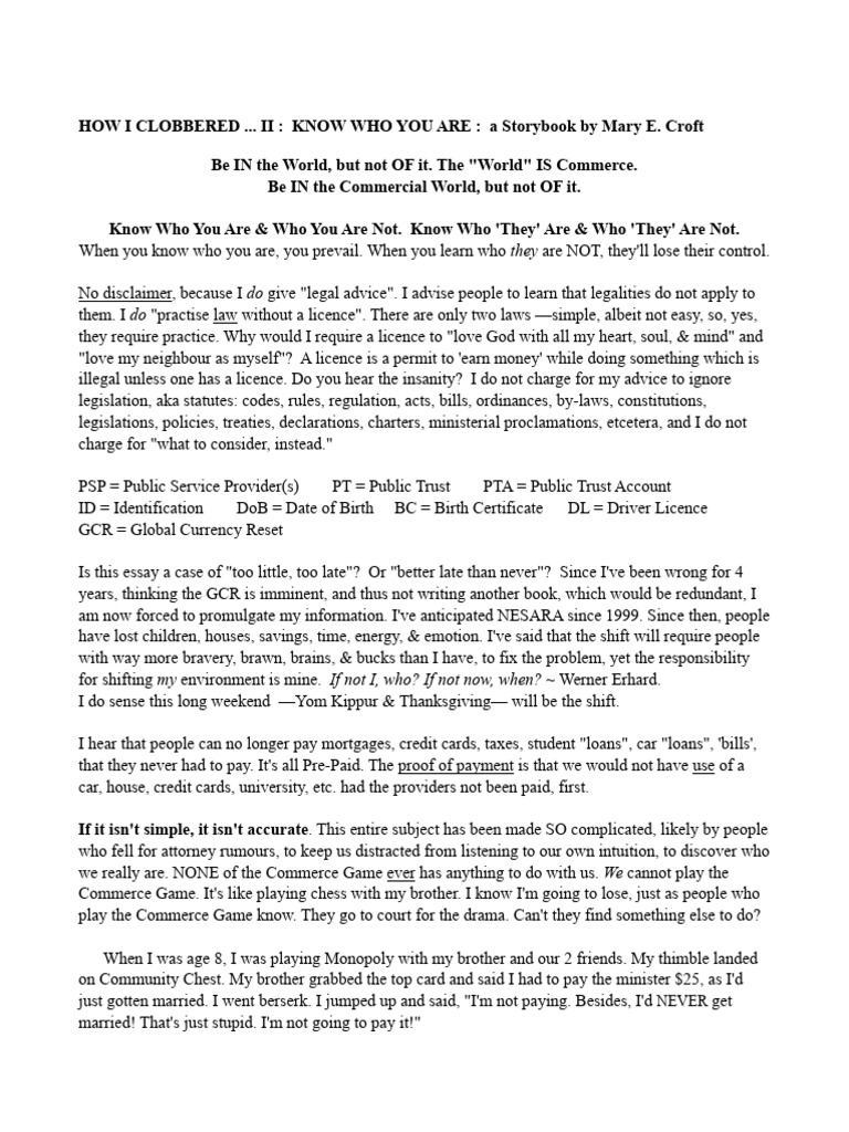 How I Clobbered 2 Know Who You Are | PDF | Great Expectations